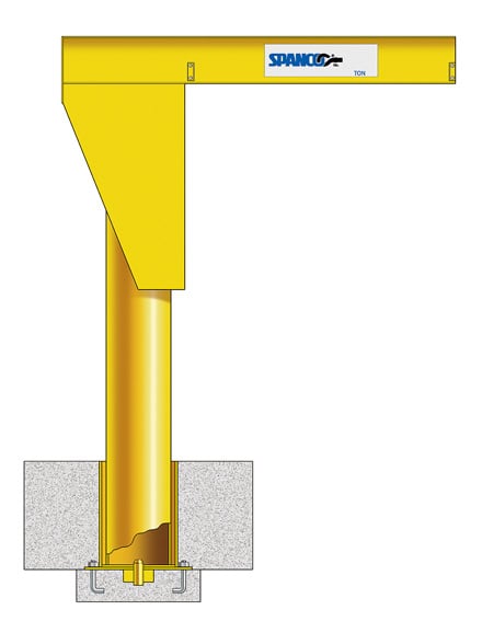 Spanco Freestanding Jib Cranes - Barron Equipment & Overhead Doors