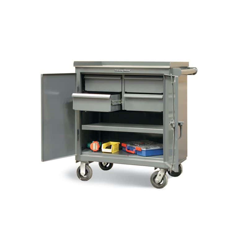 Mobile Maintenance Cart with 5 Drawers and Vise Shelf - Barron ...