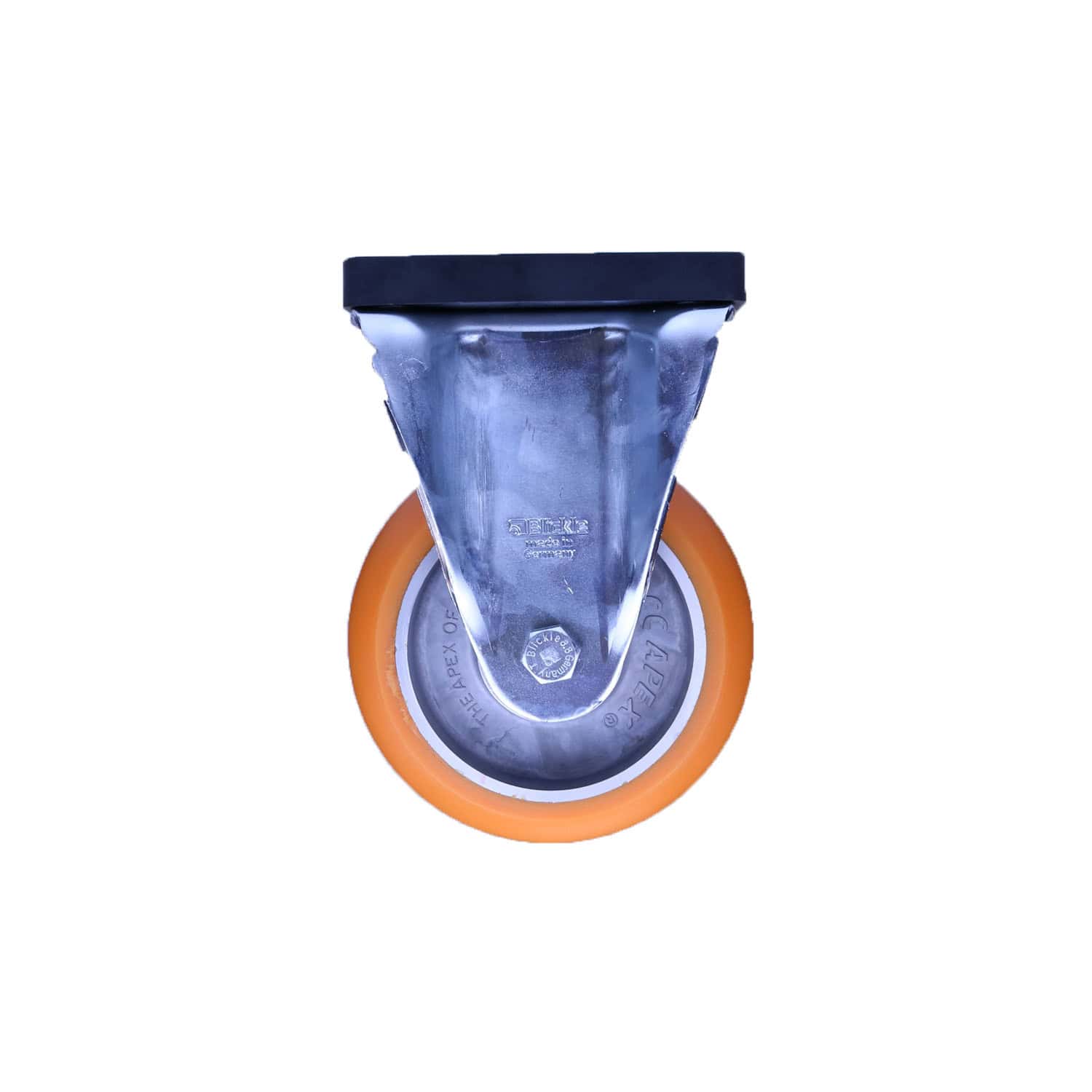 6-Inch Rigid Caster with Polyurethane Wheel and Black Synthetic Adapter ...