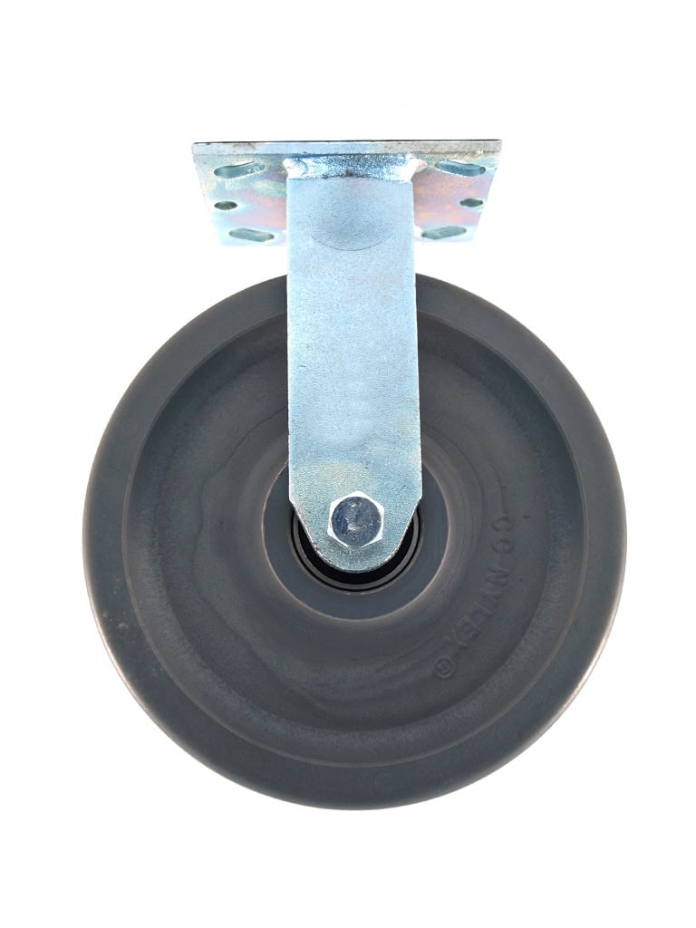 8 Inch Industrial Rigid Caster with Rubber Wheel - Barron Equipment ...