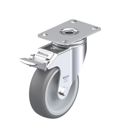 4 Inch Light Duty Swivel Caster with Blickle Thermoplastic Rubber Wheel ...